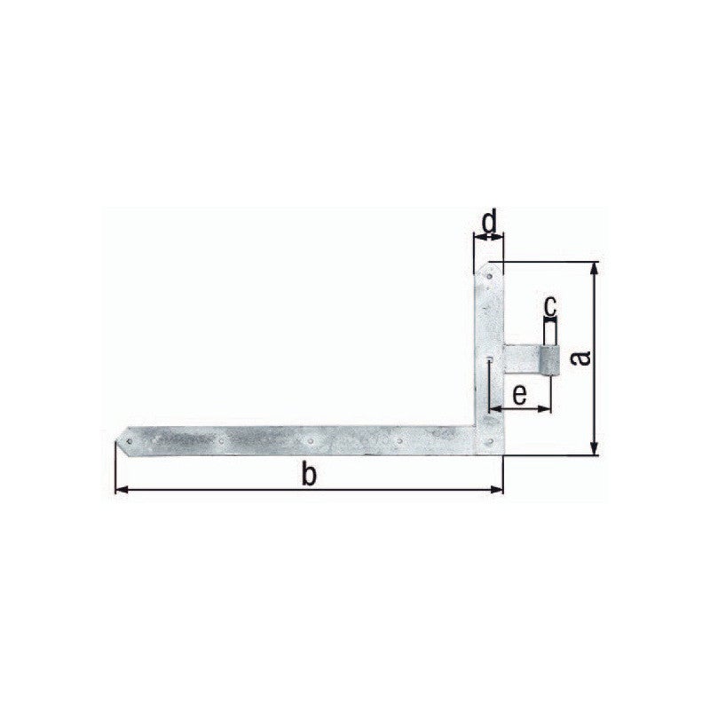 Charnière d'angle de porte 600x1000x60x120mm acier galva 8mm GAH ...