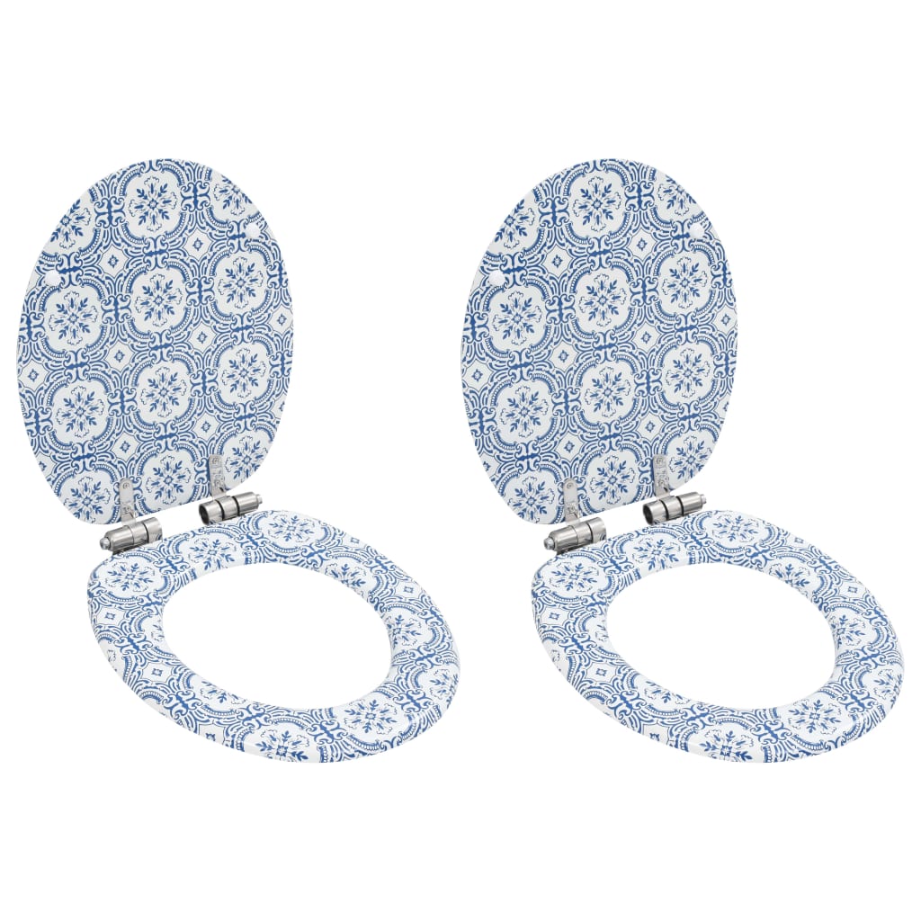 Abattant WC 2 pièces couvercle à fermeture douce design MDF porcelaine ...