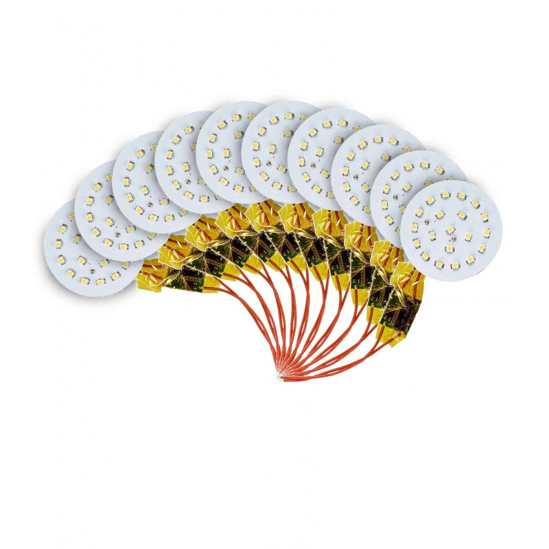 Pack de 10 Platines LED SMD 2W 85-110lm 120° - Blanc Froid 6000K | Leroy Merlin