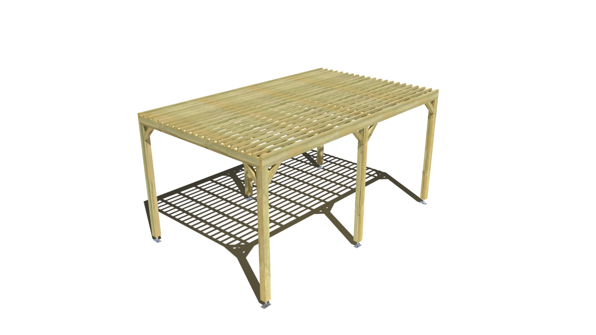 Pergola bois • 5m x 3m • indépendante • sens profondeur • lattage bois ...