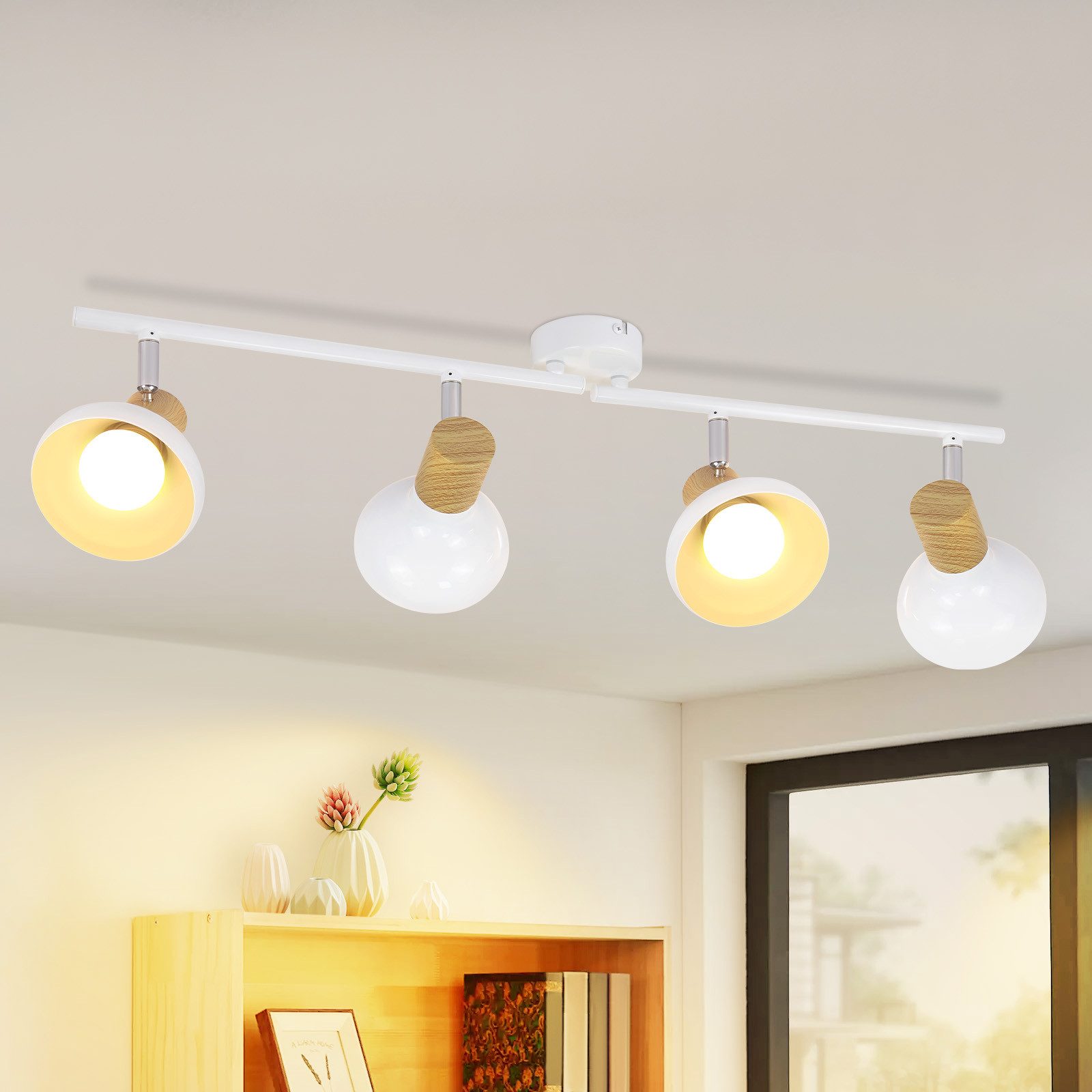 NETTLIFE Spot de plafond vintage E14 intérieur orientable à 350° blanc ...