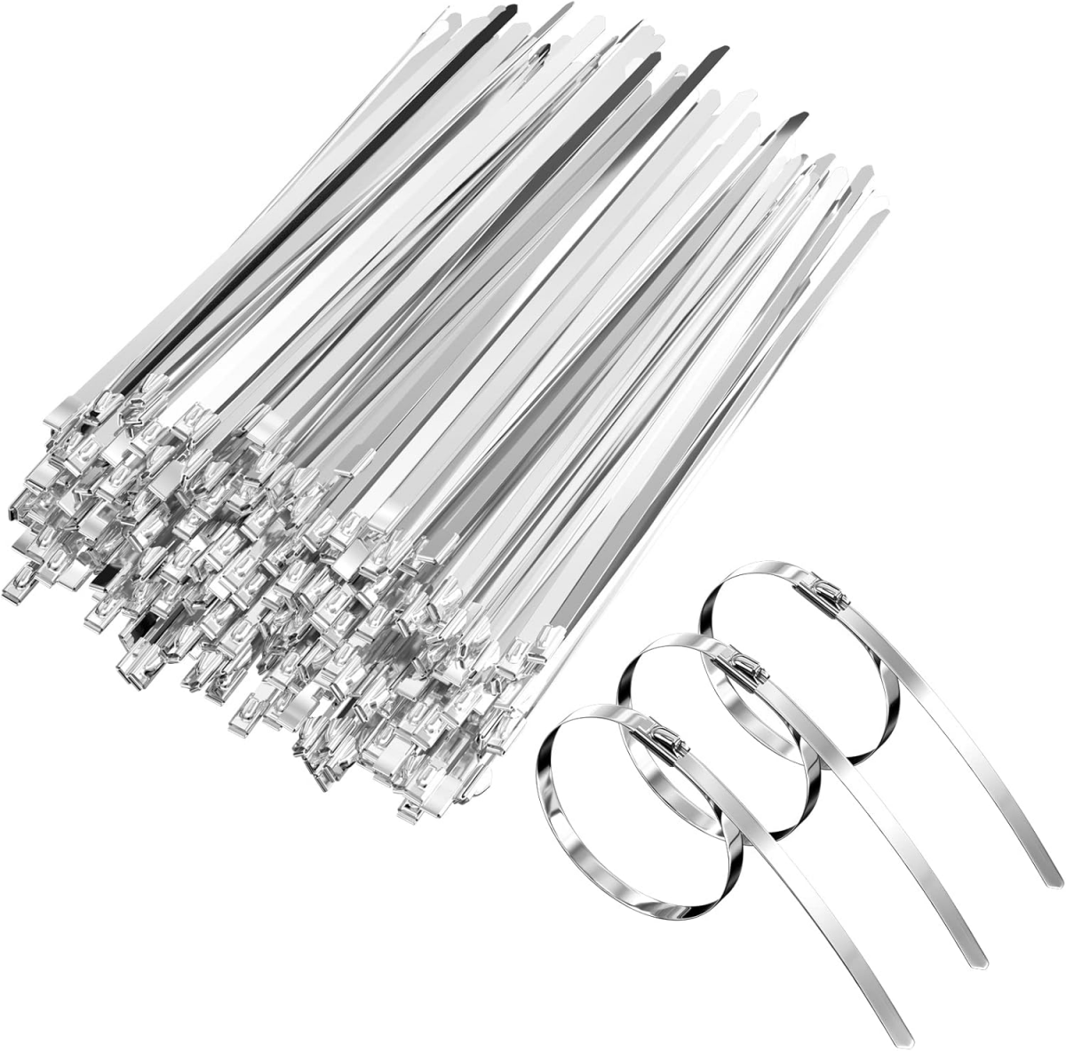 100 pieces Attache Cable Inox 200mm,Collier de Serrage Inox ...