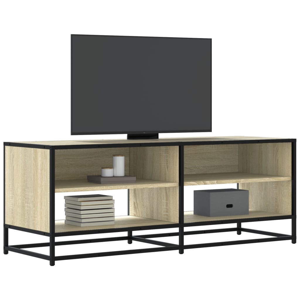 Mueble TV roble Sonoma 120,5x40x46cm madera contrachapada y metal ...