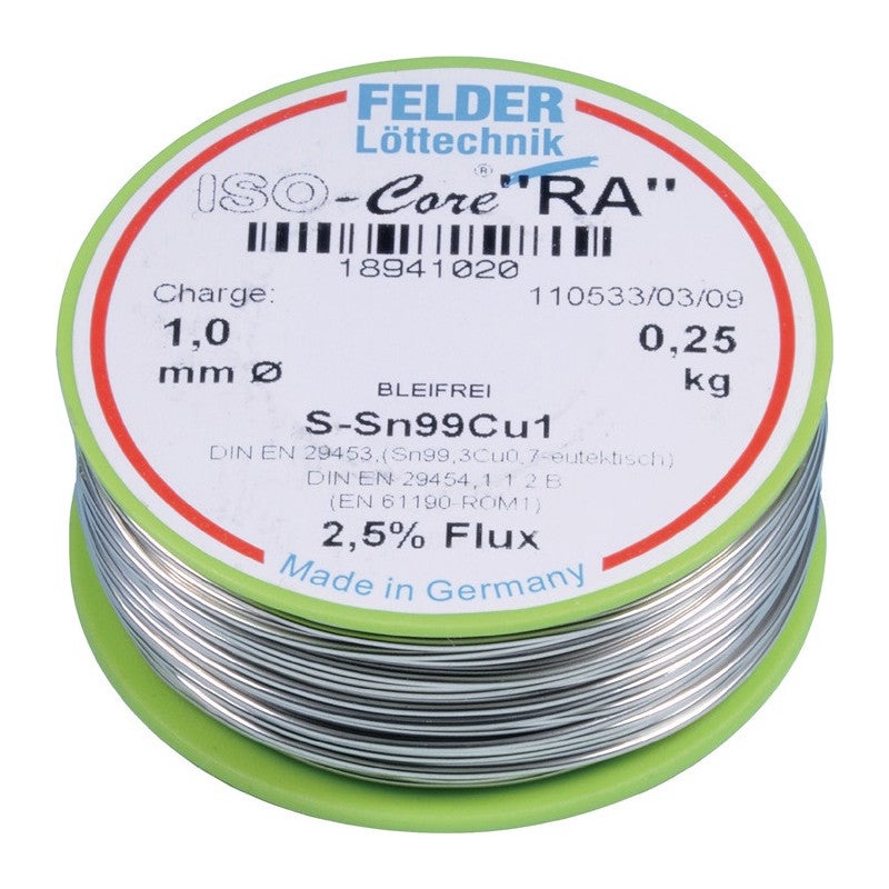 Fil d'apport de soudure ISO-Core RA 1 mm 250 g S-Sn99Cu1 FELDER | Leroy ...