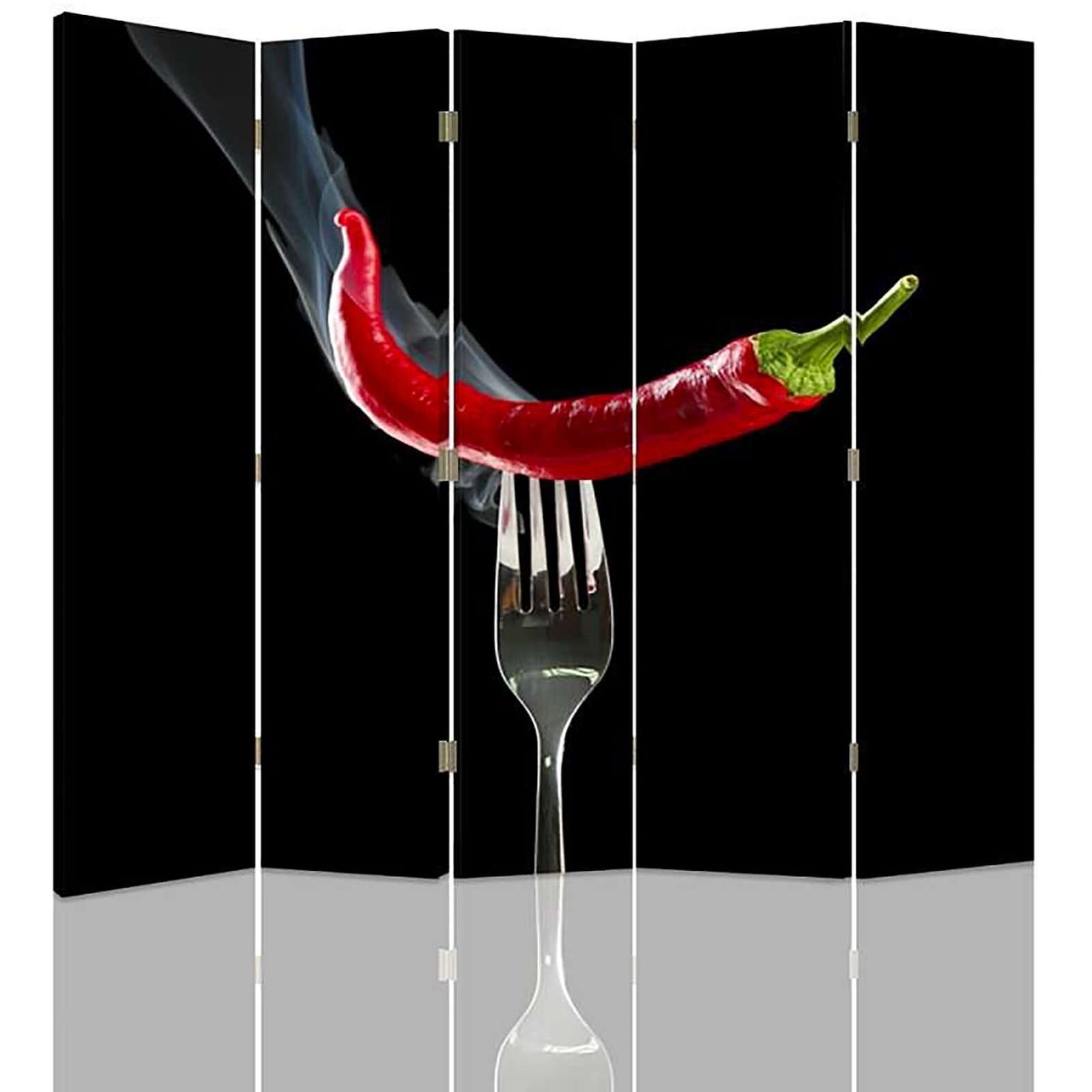 Paravent Décoratif Cuisine Piments et Fourchette Design - 180 x 150 cm ...