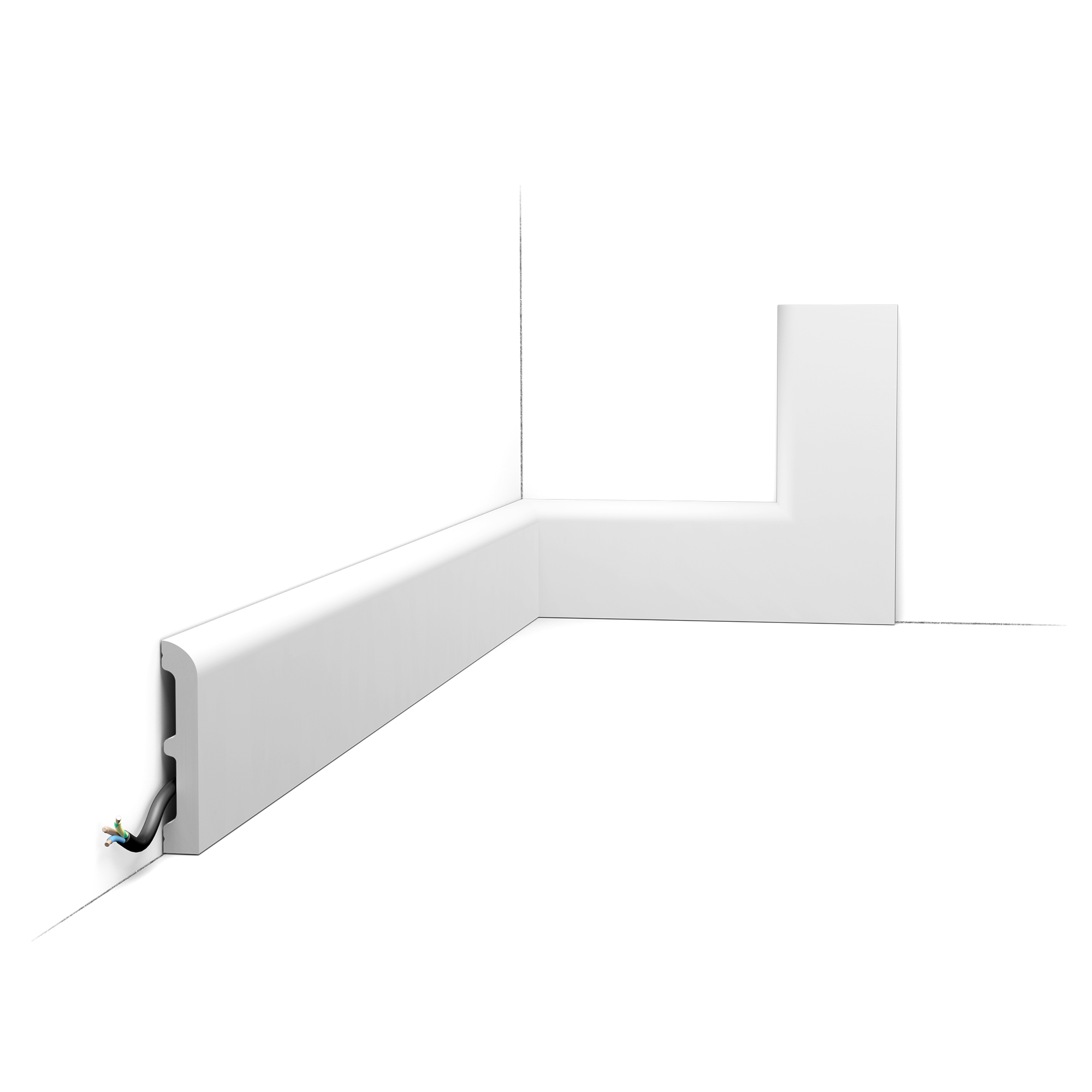 Caja completa de 68 metros de rodapiés SX183-RAL9003- ORAC DECOR ...