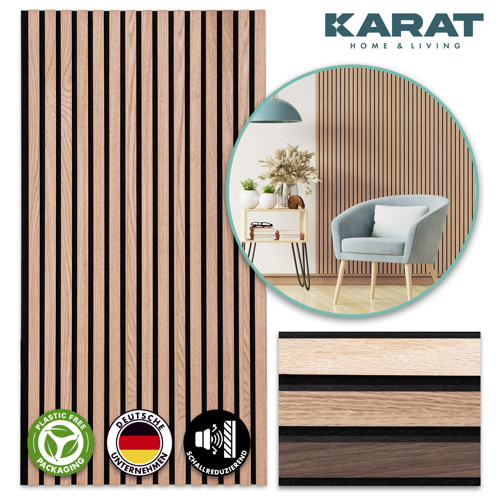 Framework Panel Acústico en Aspecto Madera - 1 Pieza, 118 x 60 cm, Roble Rojo | Leroy Merlin