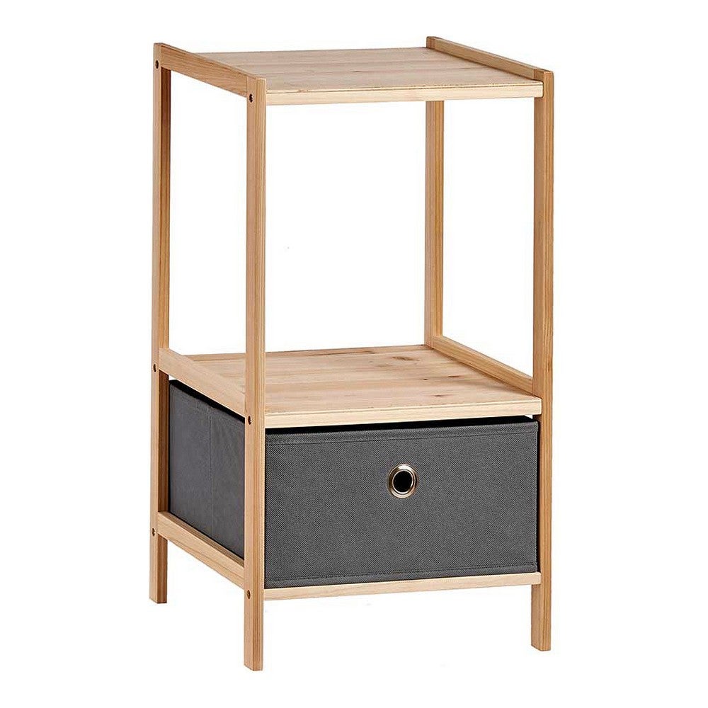 Meuble d'Appoint Gris Marron Bois Tissu (26 x 55,5 x 32 cm) | Leroy Merlin