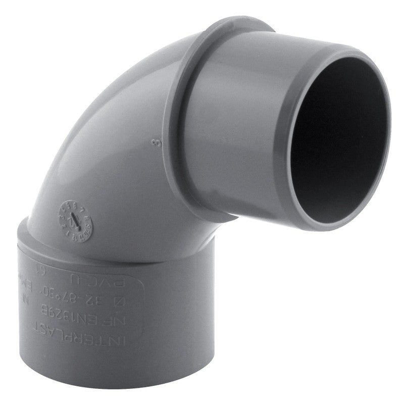PVC Evacuación Coude Pro rango 87° masculino/femenino Ø32 | Leroy Merlin