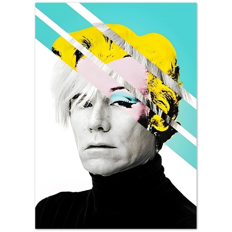 Poster portrait 50x70 cm bleu art moderne décoration murale papier mat ...