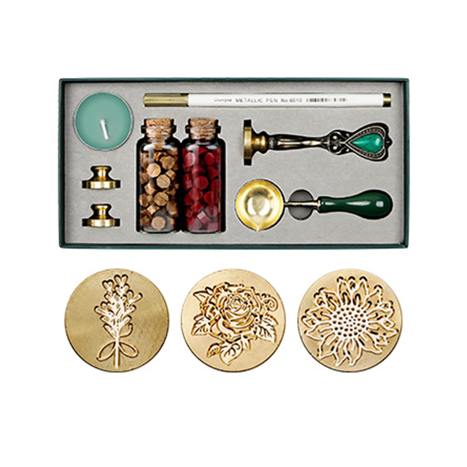 Kit de cachet de cire Perles de cire à cacheter Cuillère à fondre ...