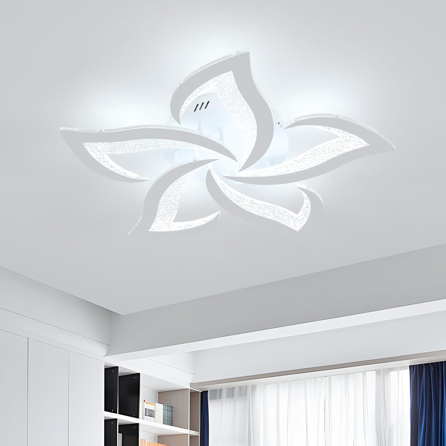 Plafonnier LED,60W Lampe de Plafond Moderne,Créatif Pétales Design ...