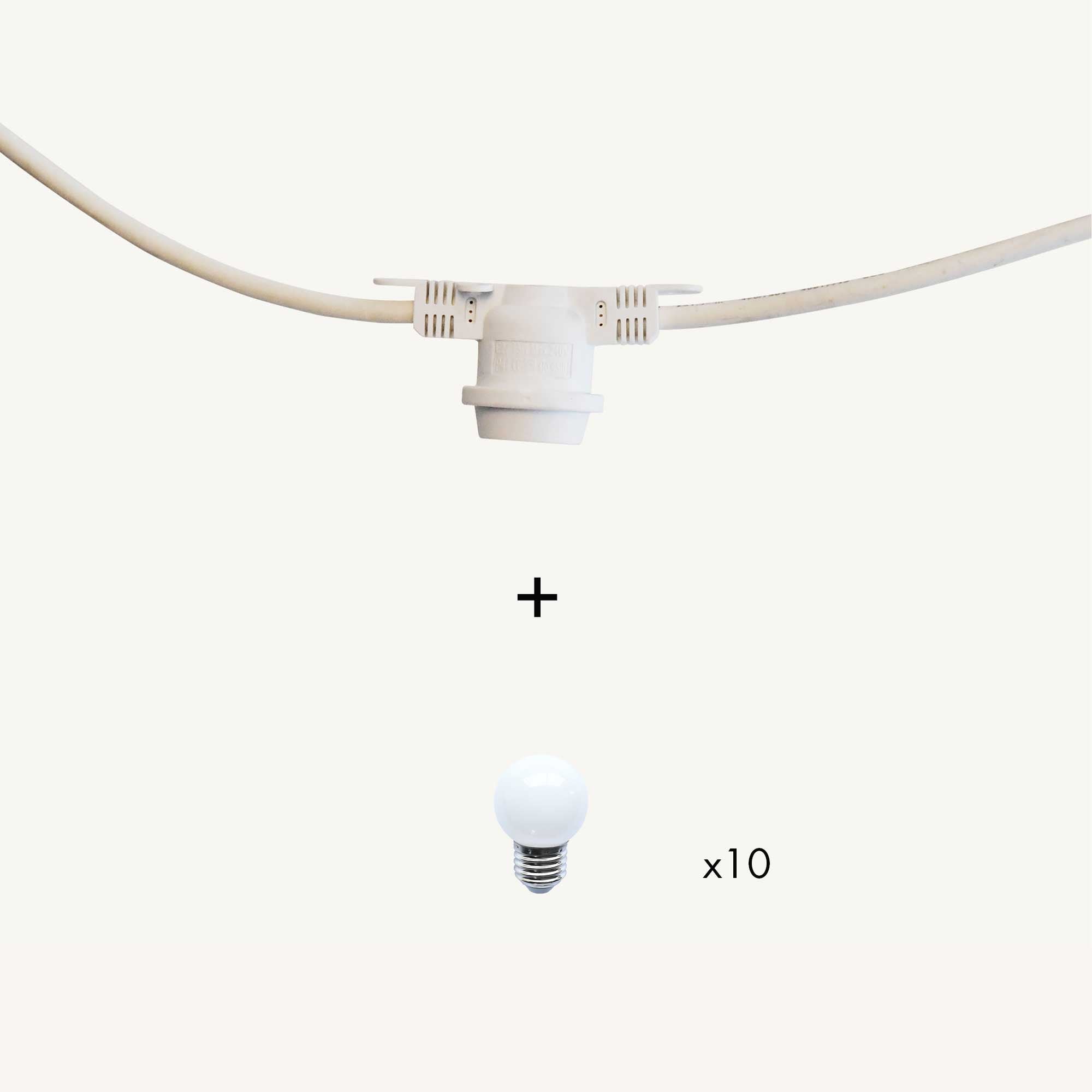 Guirlande guinguette Festival E27 - 10 ampoules blanc chaud G45 - 5m ...