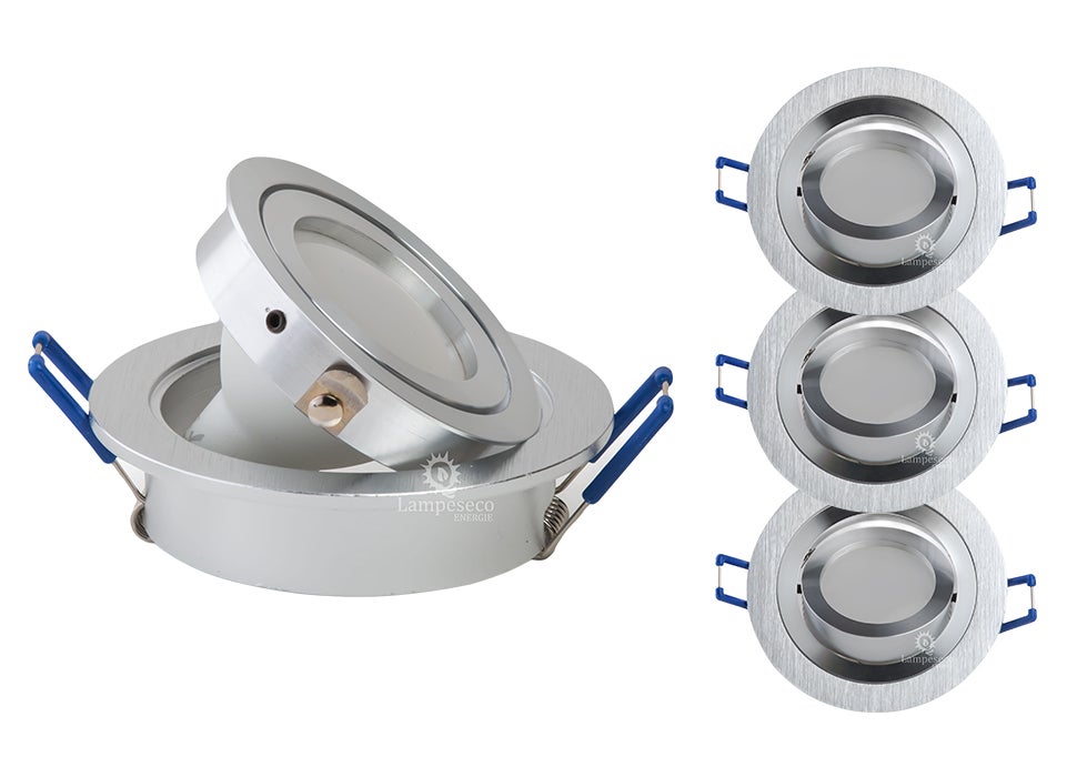 Lot de 3 spot led encastrable orientable 5w eq. 50w, blanc chaud ref ...
