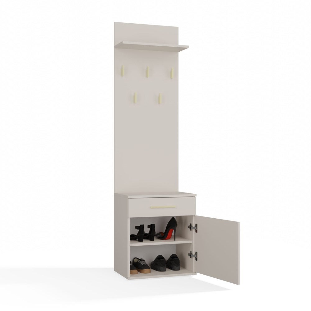 VIONI - Mueble guardarropa pasillo - Perchero de pared con estante - 5 ...