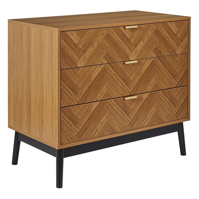 Commode Design 3 Tiroirs "Felix" 90cm Marron | Leroy Merlin