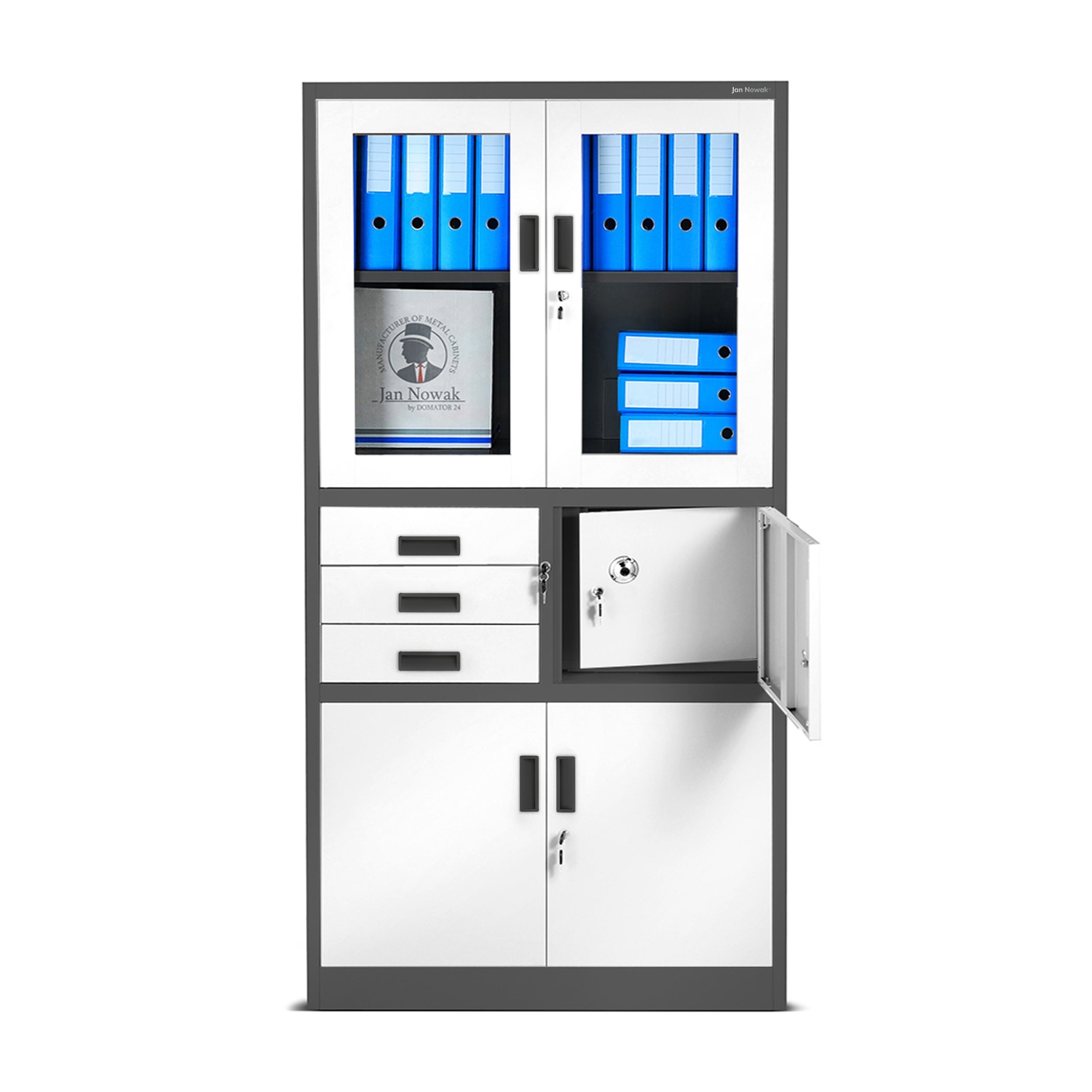 Armoire de Bureau Métallique Coffre-Fort Compartiment Secret Portes ...