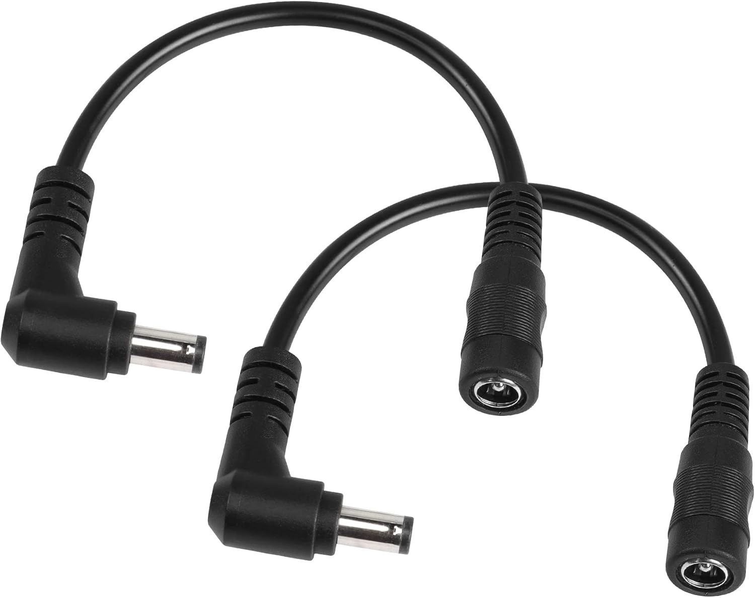 Set di 2 cavi corti da 15 cm DC ad angolo retto - Maschio 5,5x2,5 a ...