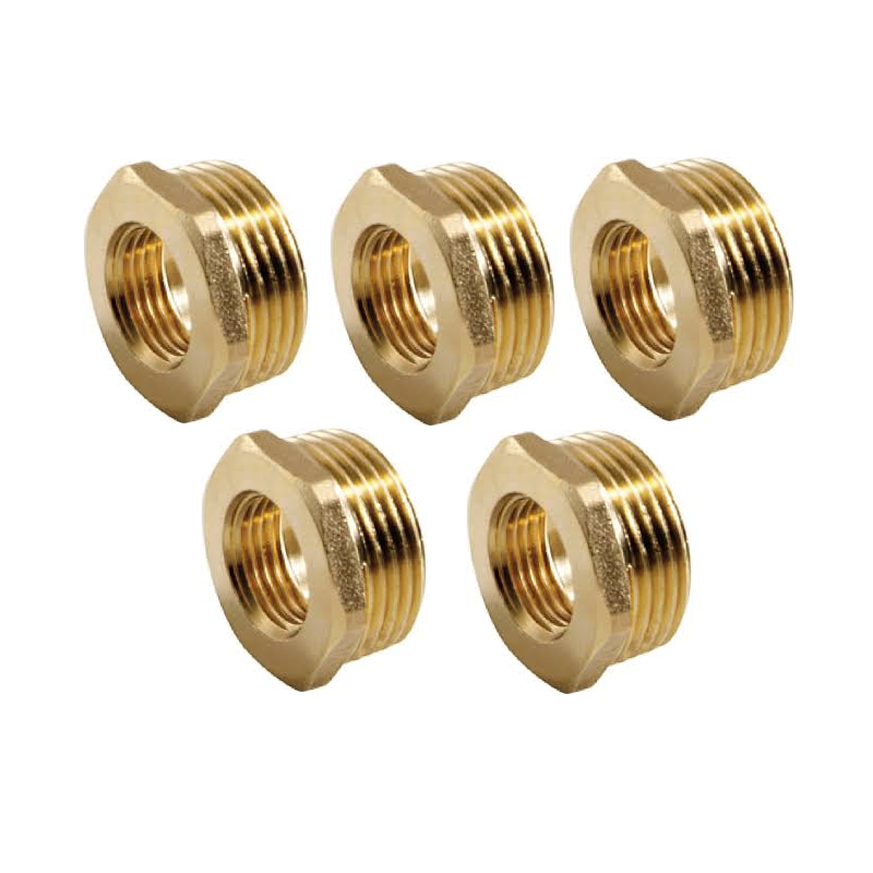 Lot de 5 Écrou en laiton 3/4'' x 1/2'' | Accessoire en laiton Aenor | Écrou fileté en laiton ...