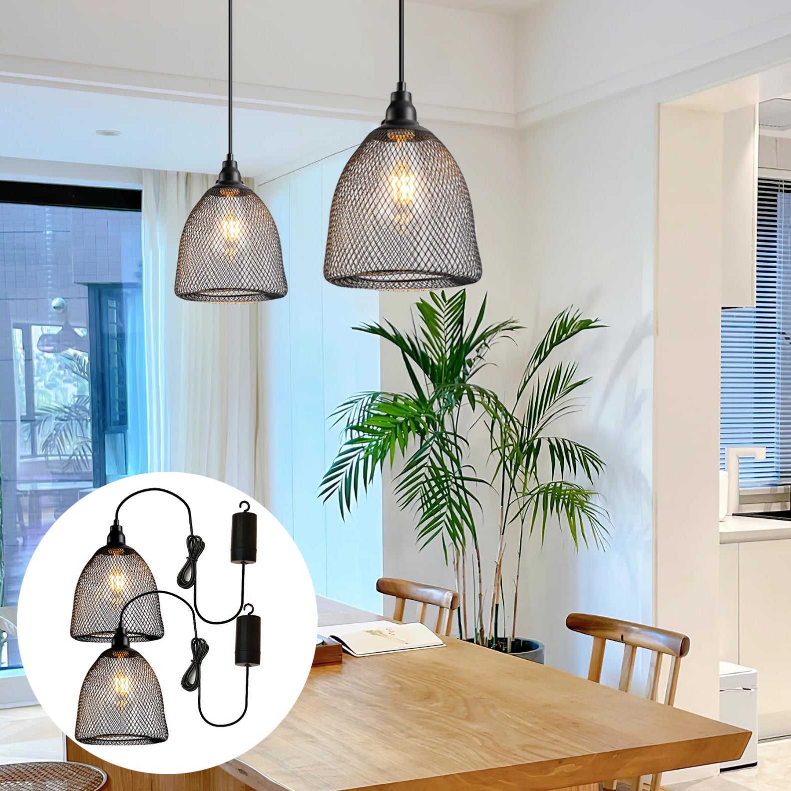 Set di 2 lampadari a sospensione a LED, lampadari a batteria per gazebo ...