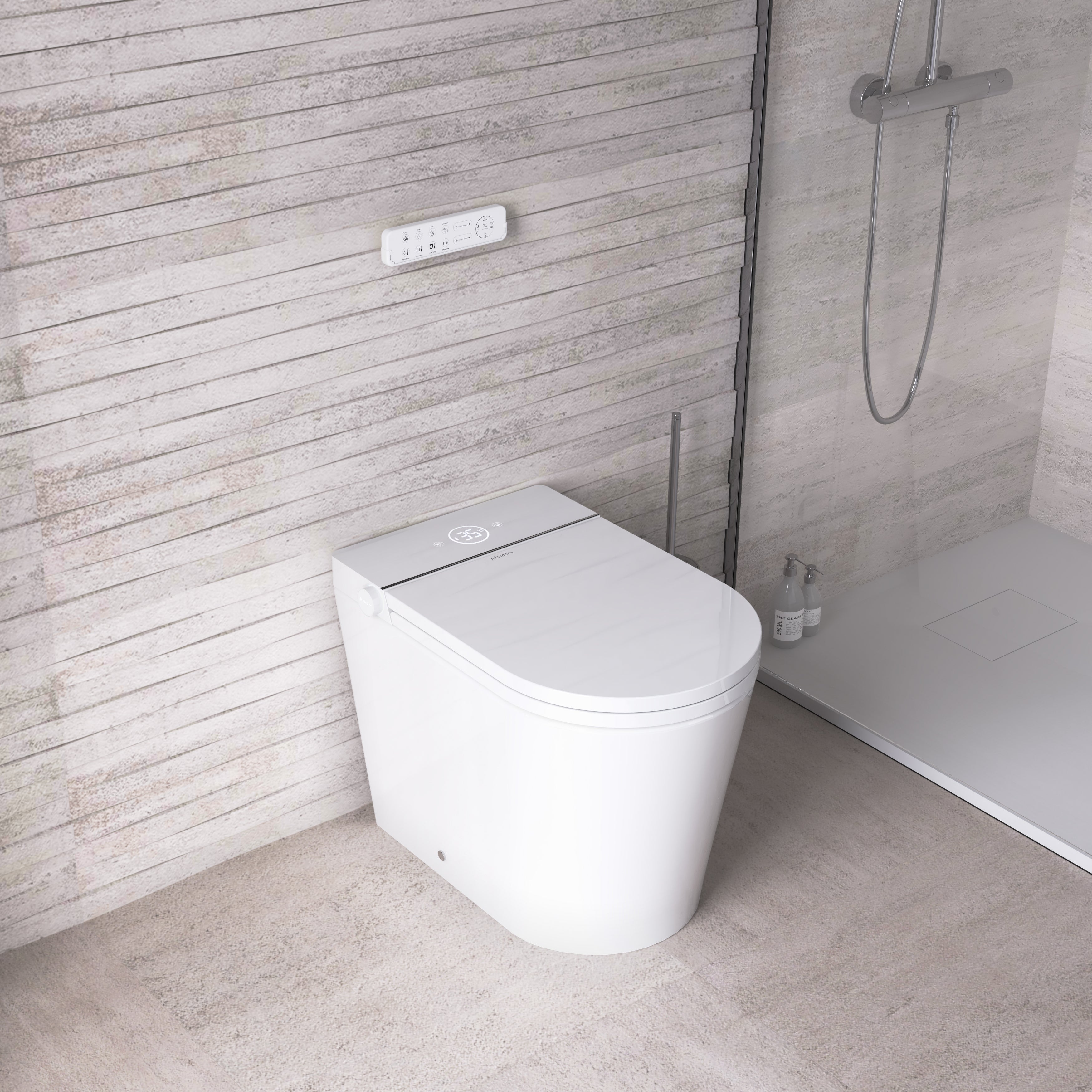 WC lavant avec réservoir intégré | Sortie Verticale | Nettoyage à l'eau ...