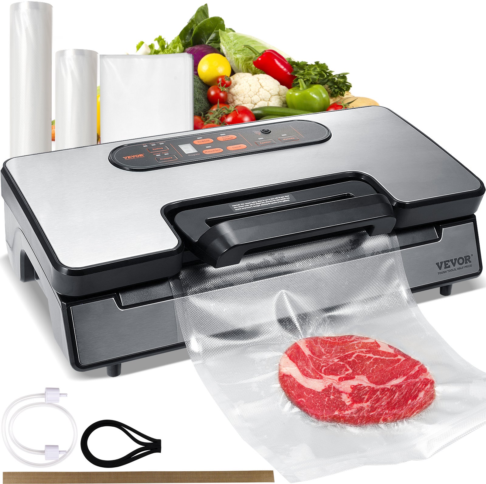 Machine sous Vide VEVOR 130W pour Aliments Secs Humides 90kPa Appareil ...