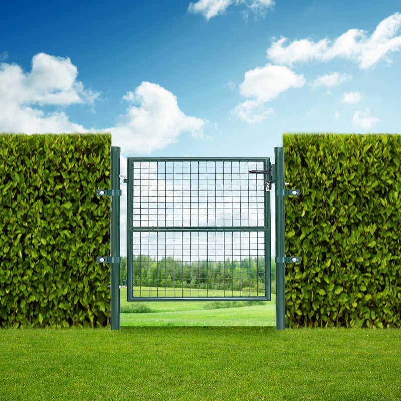 Portillon de jardin Clôture avec serrure et poignée PORTAIL en Acier ...