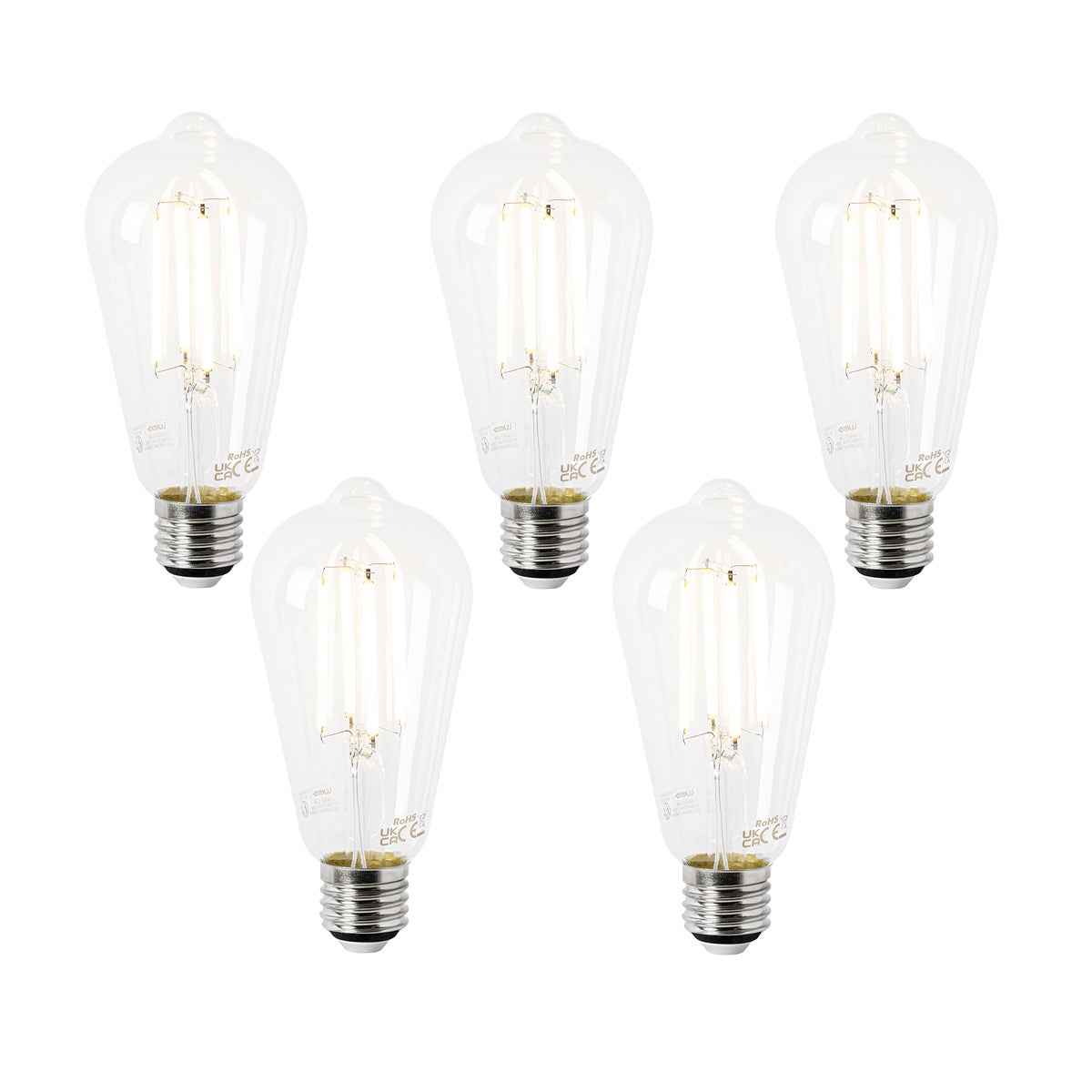 Lot de 5 Lampe LED E27 ST64 claire 2,2W 470 lm 2700K | Leroy Merlin