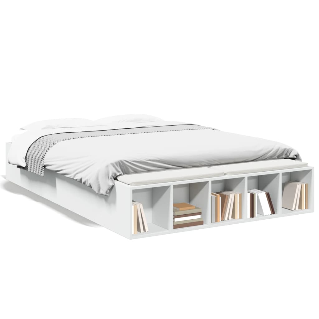Lit double | Lit adulte | Cadre de lit blanc 135x190 cm bois d ...
