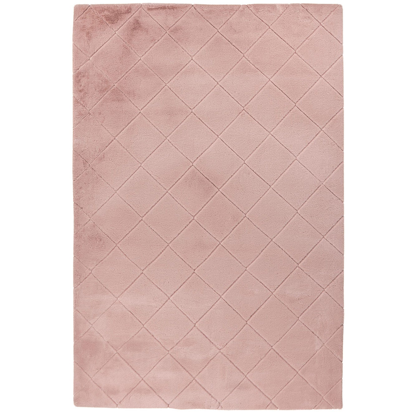Tapis Super Soft à motif 3D losanges Rose poudré 80x150cm | Leroy Merlin