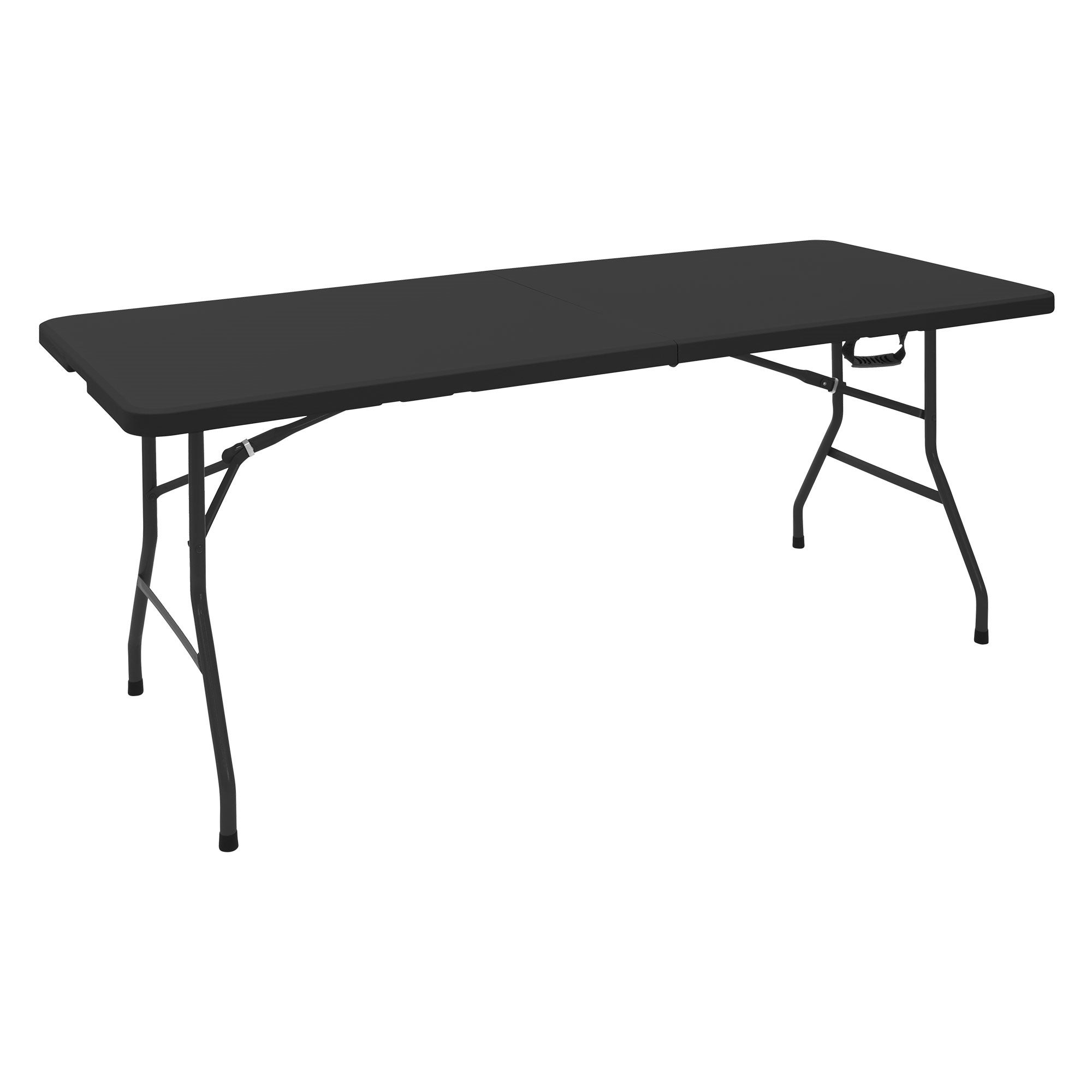 Table de camping pliante noir pour pique nique en plastique HDPE/métal 180x74cm | Leroy Merlin