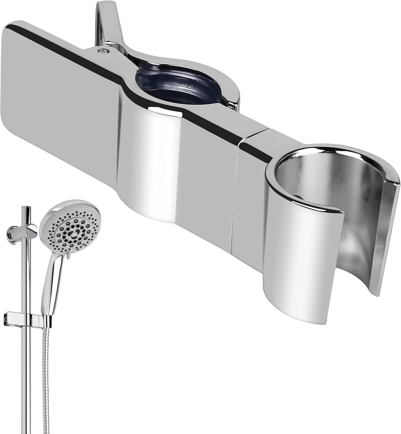 Soporte de ducha regulable en metal cromado, 22-25 mm, sin taladrar ...