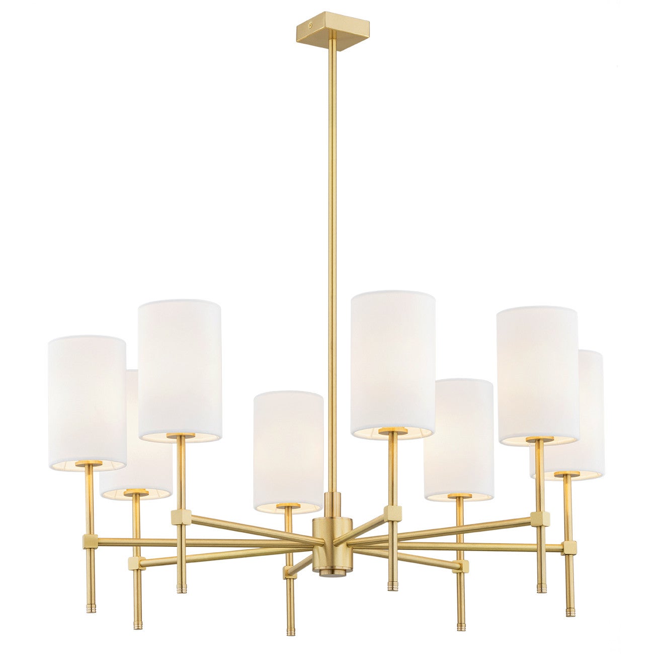 Argon ABRUZZO Plafonnier suspendu multi-bras 8 lumières blanc, laiton ...