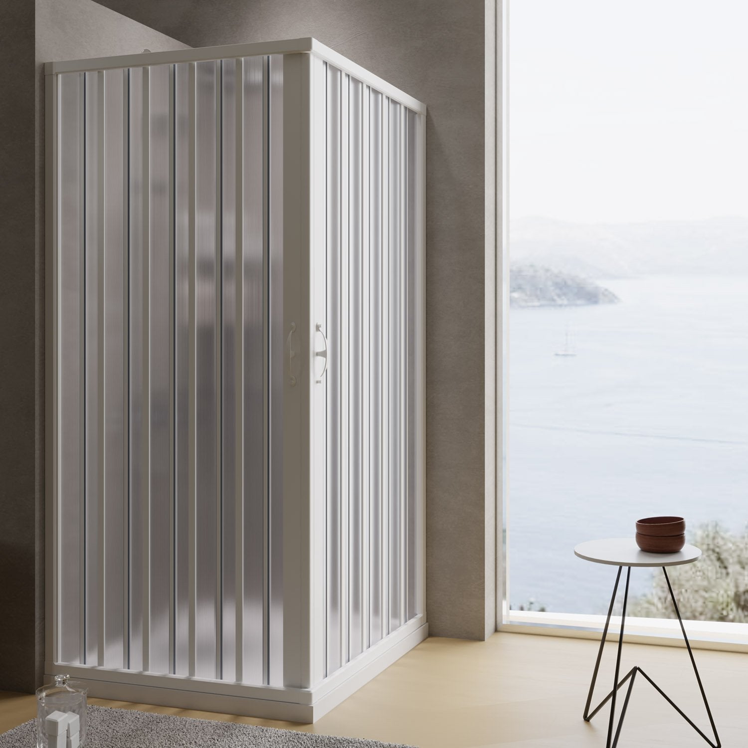 Cabine parois de douche pliante en PVC 80x120 cm h 185 mod. Aster avec ...