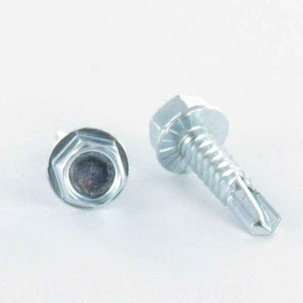 Vis autoperceuse Foret Long Tête hexagonale TH Embase collerette 6.3X35 zingué cr3 96 hbs sans ...