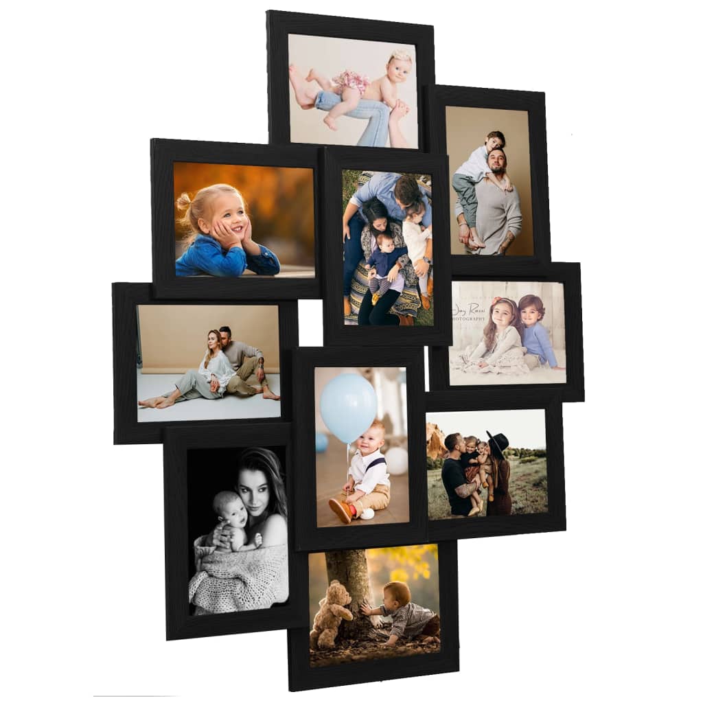 Collage de cadres photo pour photo de 10x(10x15 cm) Noir MDF | Leroy Merlin