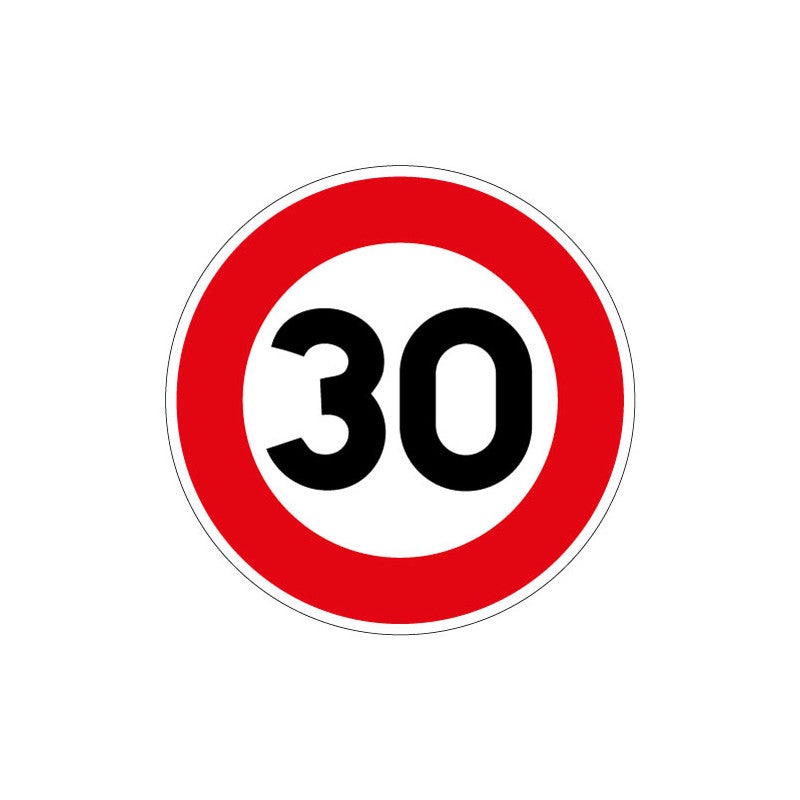 PANNEAU LIMITATION DE VITESSE 30KM/H (B14_GALVA_30) Diamètre 850 mm ...