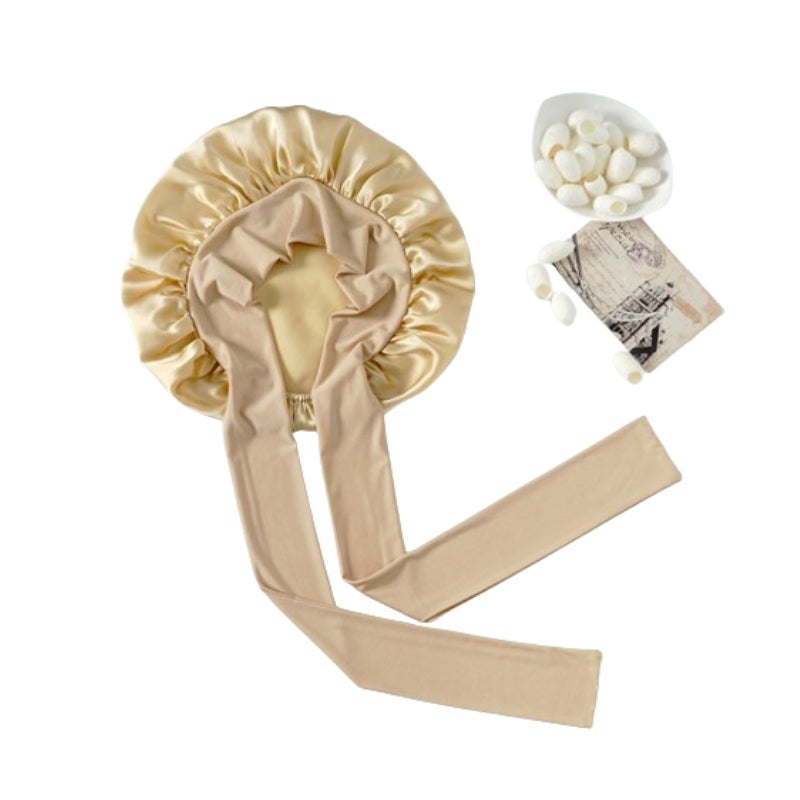 Cuffia da notte in seta di gelso al 100% per donna, cuffia in raso di ...