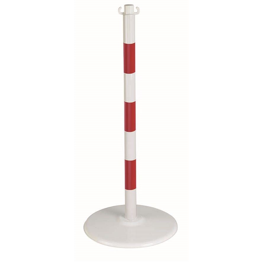 Poteau acier sur socle à poser rouge/blanc - NOVAP - 2246507 | Leroy Merlin