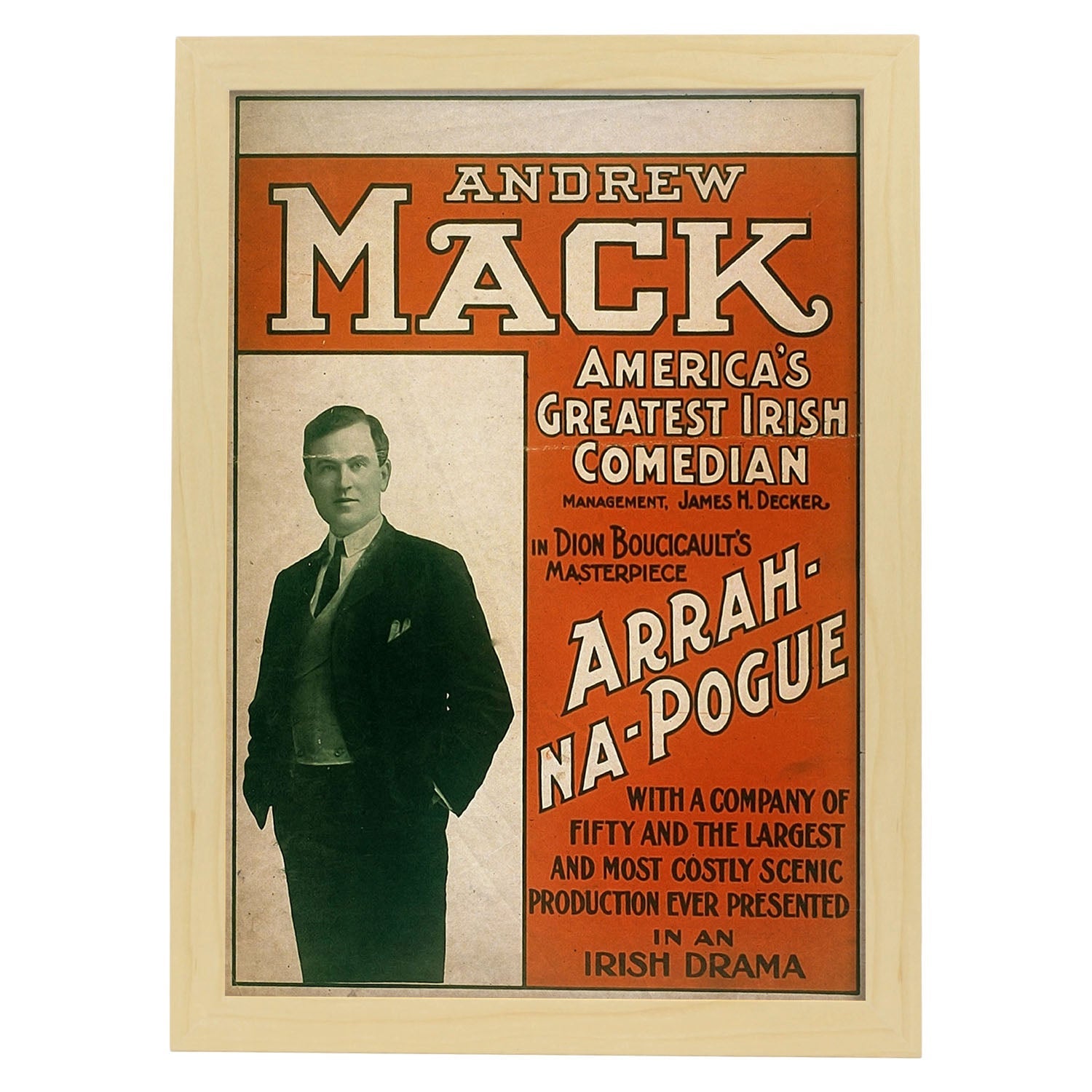 Poster Vintage De Andrew Mack. Con Imagenes Vintage Y De Publicidad Antigua. Marco Blanco - A3 ...