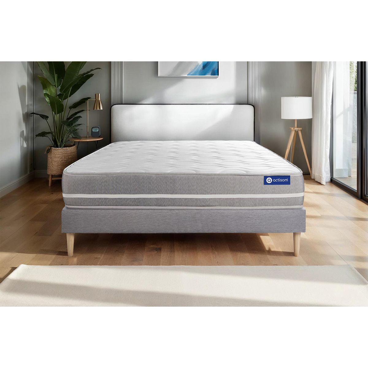 Ensemble matelas 160 x 200 cm Actilatex touch - Latex et mémoire de forme - Ep : 20 cm ...