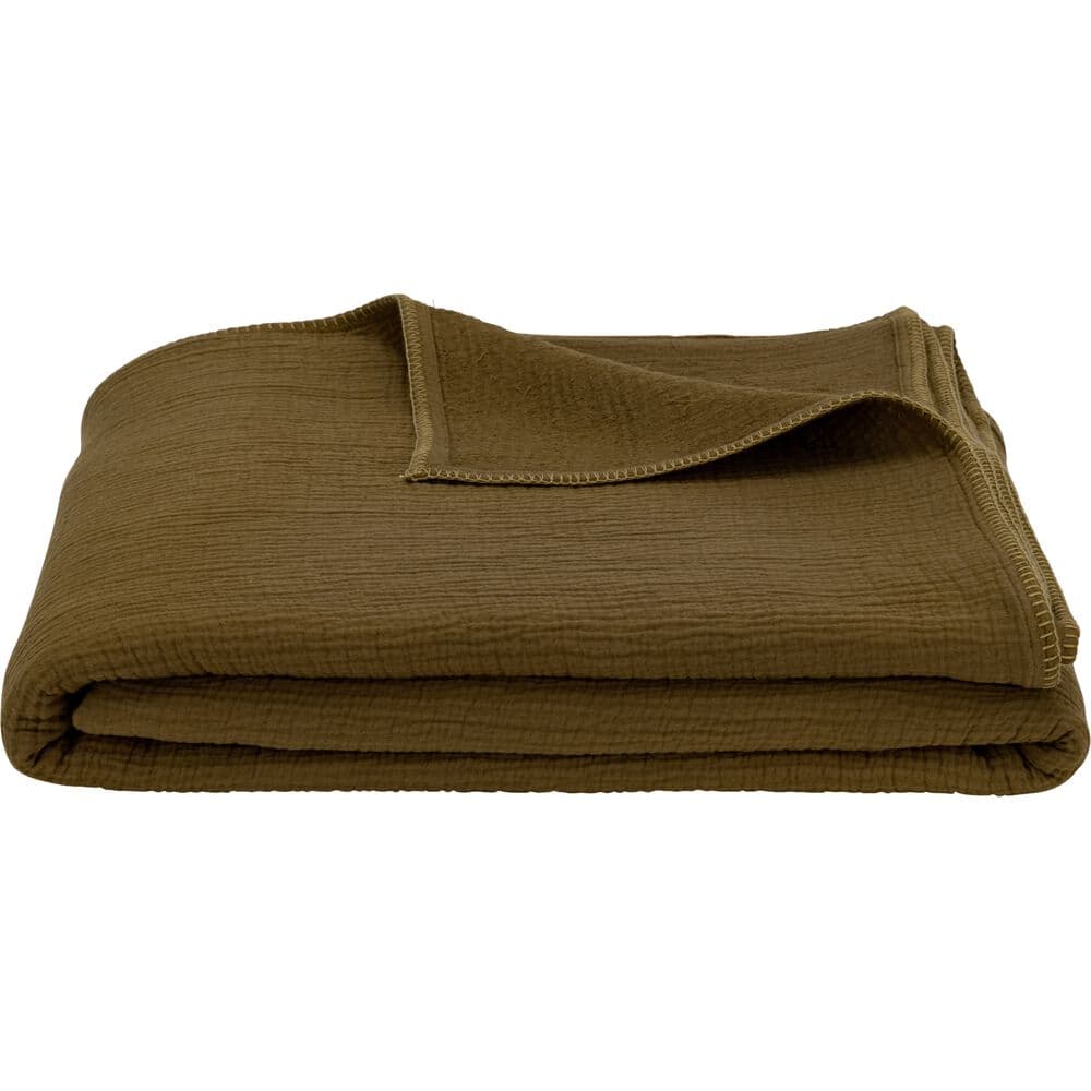 Couvre-lit Gaze de coton Vert KALI ALINEA - L230 x larg180 cm | Leroy ...