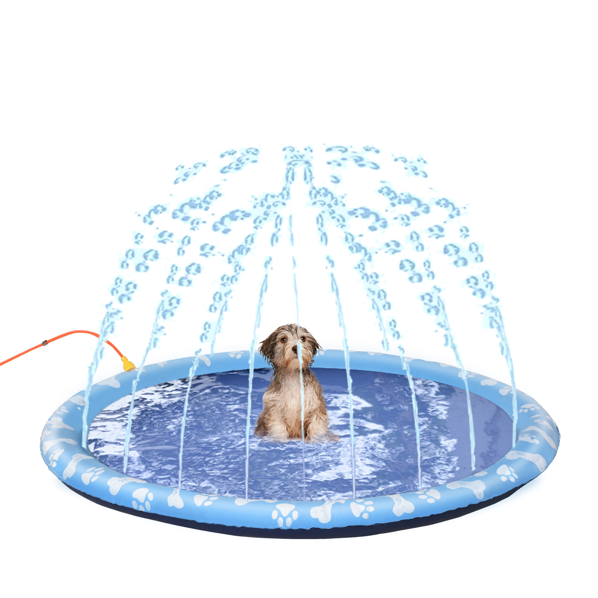 PAWHUT PVC Pet Splash Pad Bleu 150 cm D01-032BU | Leroy Merlin