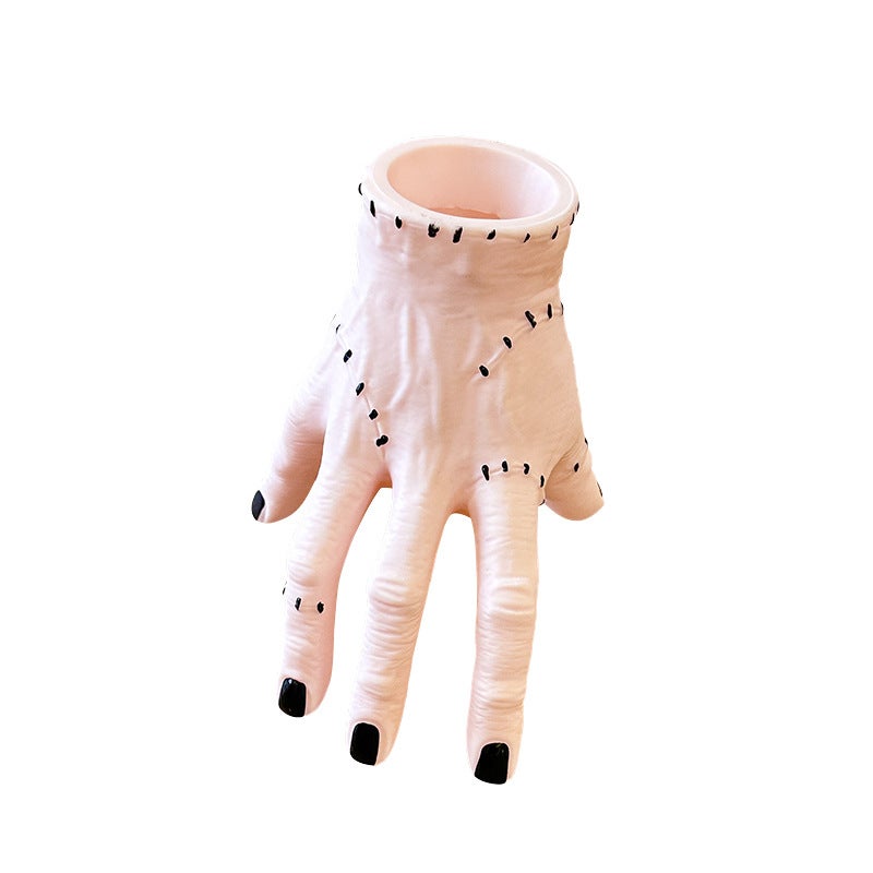 Pot de fleurs en forme de main, pot à crayons avec doigts effrayants d ...