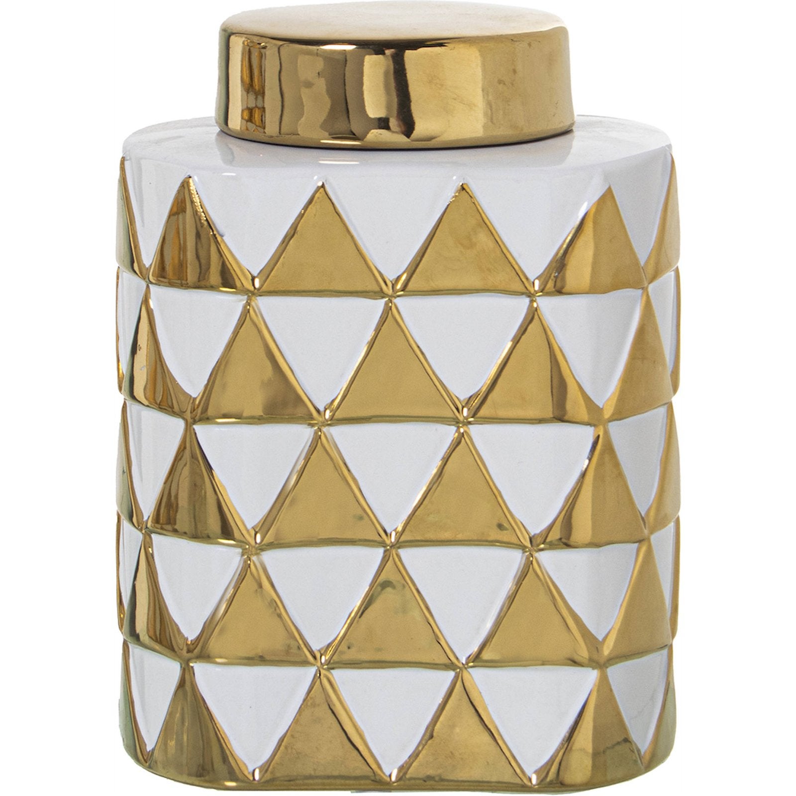 Vase céramique dorure raffinée et design géométrique 16 x 12 x 21 cm ...