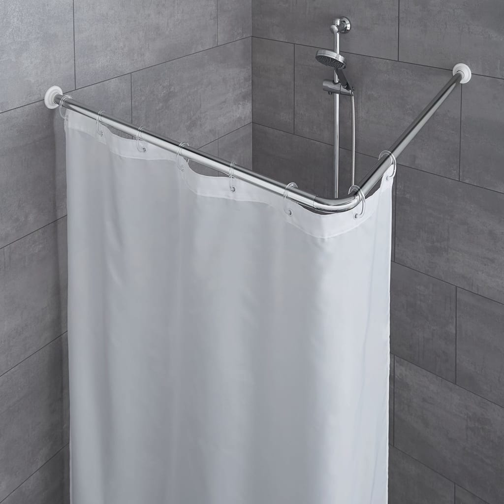 Tringle de rideau de douche d'angle 90x90 cm Chrome Kleine Wolke ...
