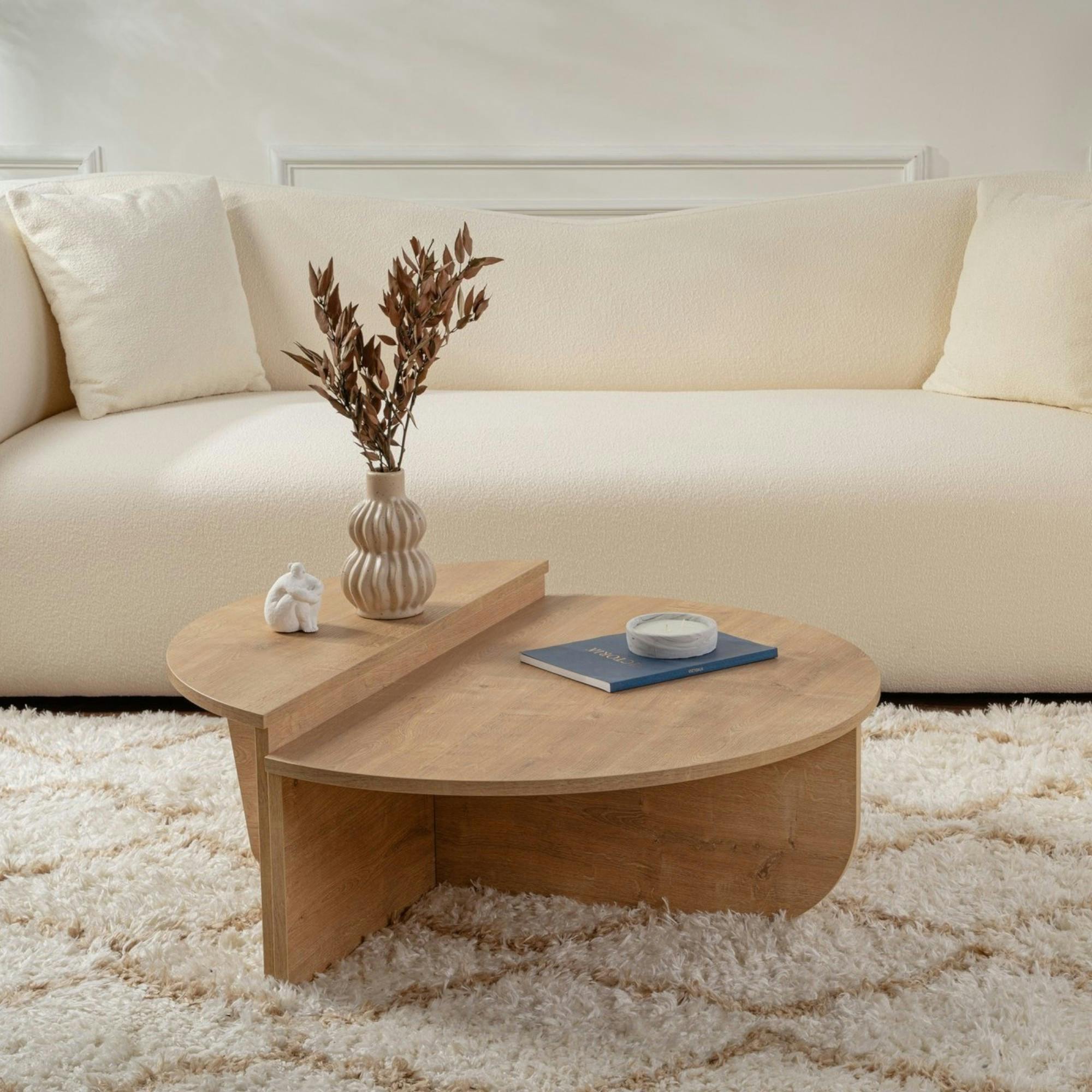 Table basse moderne effet chêne huilé - 2 hauteurs MARFA | Leroy Merlin