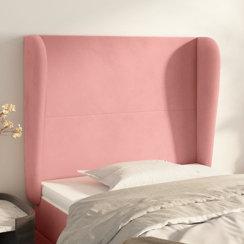 Testiera ad Orecchio Rosa 83x23x118/128 cm in Velluto vidaXL | Leroy Merlin
