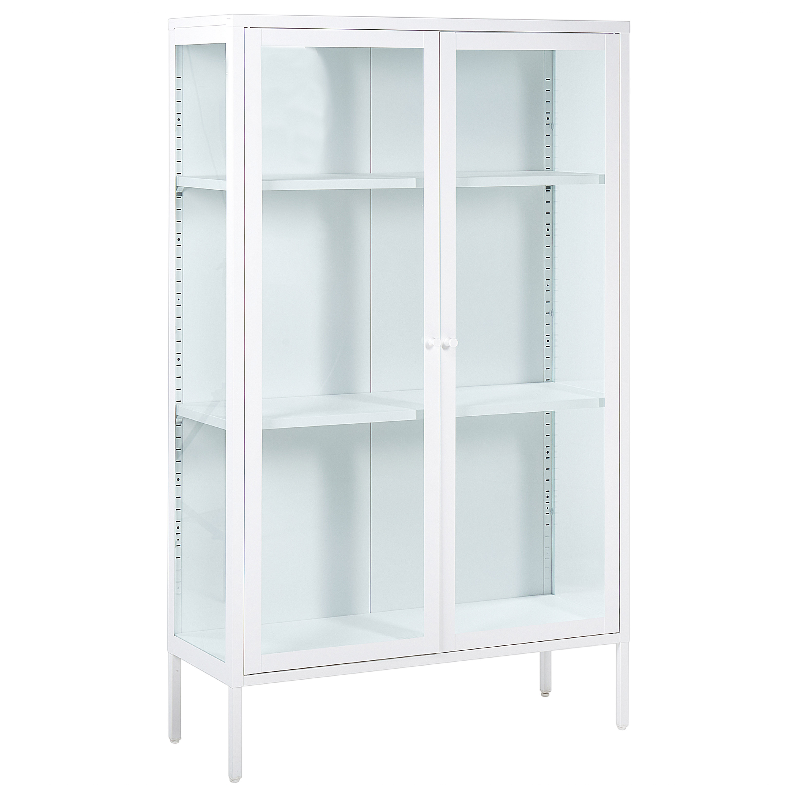 Armoire vitrine NASH Métal 90 cm Blanc | Leroy Merlin