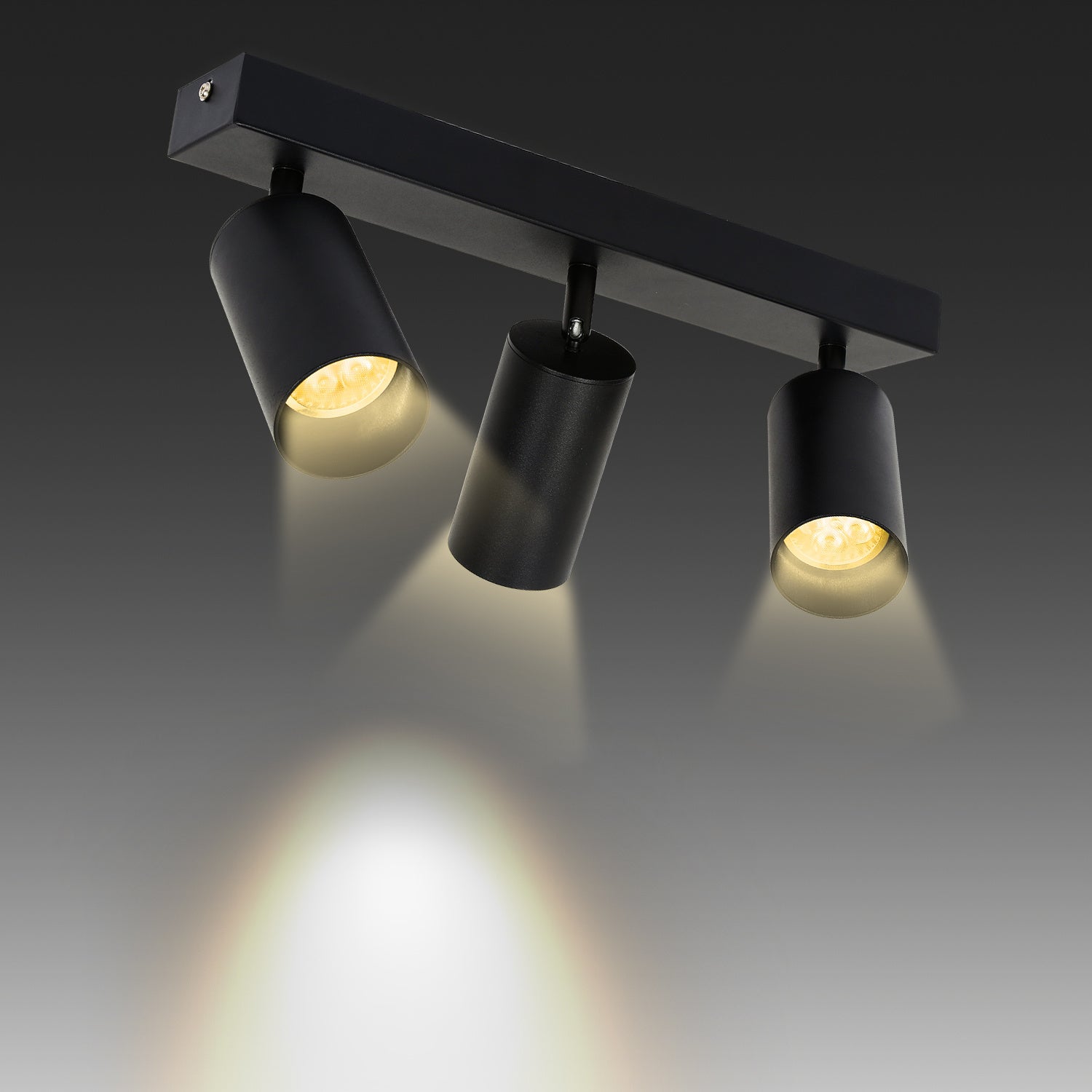 3 Spots de Plafond Orientables - Double Tube Réglable - Éclairage d ...